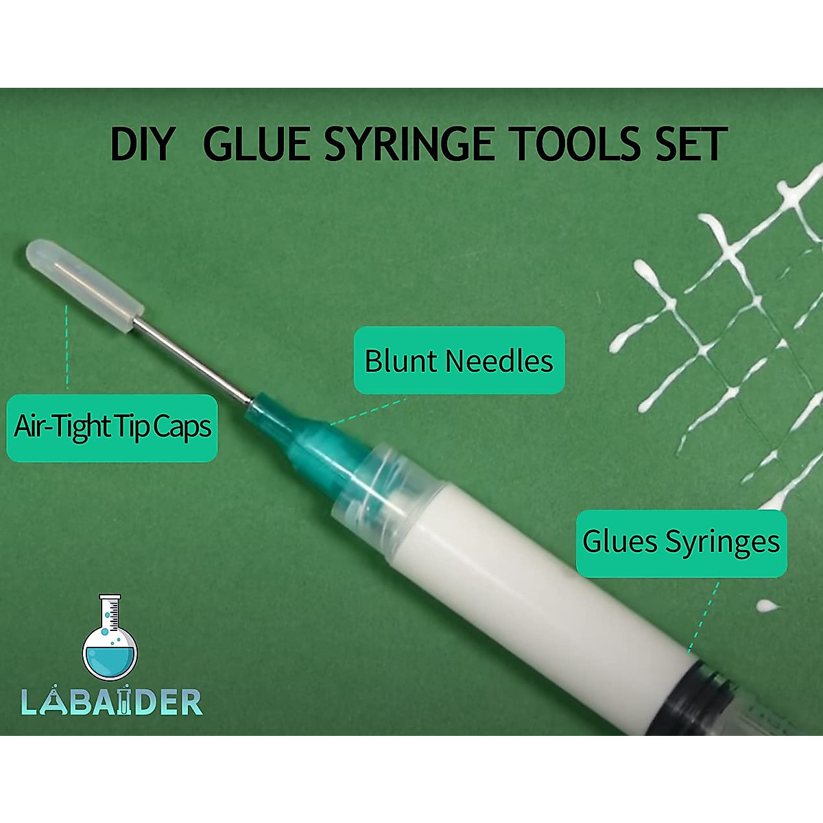 Injection Syringe 5ml Blunt Tip Syringes Luer Lock 16Ga 18Ga 20Ga Blunt Needle with Caps, for Epoxy Resin Oil Glue Ink Injector Craft Paint Industrial adhesives sealants lubricants Lab Science