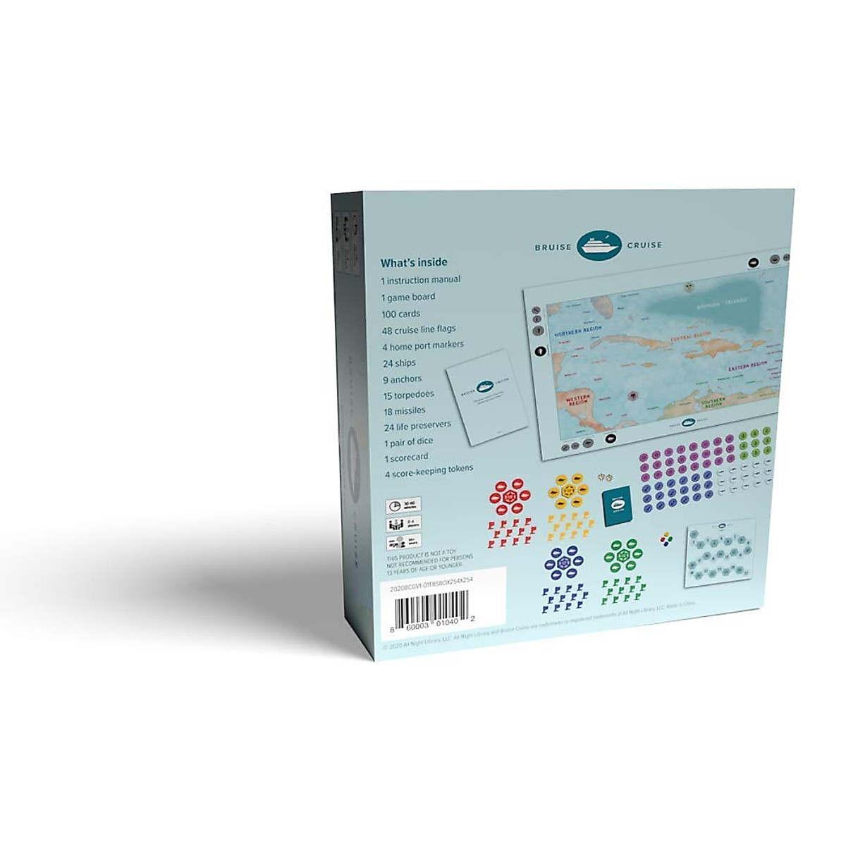 Bruise Cruise: The Board Game. 2-4 Players, a Humorous Strategy Game of Caribbean Cruising and Naval Warfare Set in The Year 2042.