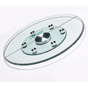 BPILOT Transparent Glass Lazy Susan Turntable Round Table Top, Thicken Double Layer Centerpiece Large Serving Plate Tray With Swivel Assist System For Coffee Table, Restaurant Table (Color : Clear,