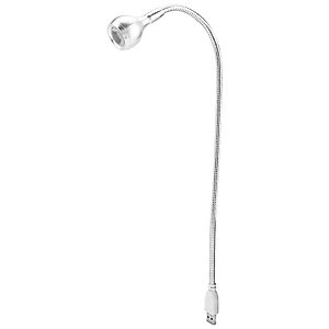 01 Friendly to Eyes Easy to Use LED Mini USB Lamp, No Flicker USB LED Lamp, for Desk(Silver, Warm Light)
