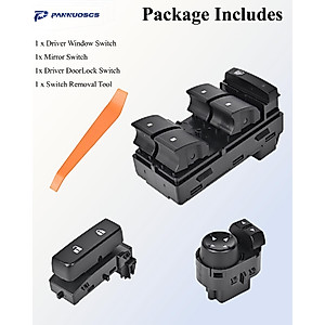Window Switch Driver Side Compatible with 2007-2014 Chevy Silverado/GMC Sierra 1500 2500HD 3500HD Power Master Window Switch & Door Lock & Mirror Replace#20945129 15804093 22883768