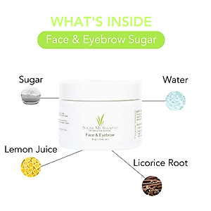 Sugar Me Smooth Face & Eyebrow Sugar Wax Kit – Gentle On Skin And Less Painful Hair Removal In A Simple System, No Strips, No Heat, Water Soluble All-Natural Solution For All Skin & Hair Types