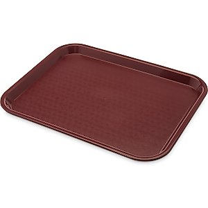 CFS CT101461 Cafe Standard Plastic Cafeteria/Fast Food Tray, NSF Certified, BPA Free, 14" Length x 10" Width, Burgundy (Pack of 24)