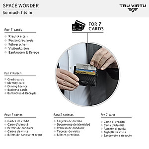 Tru Virtu® Ultra Slim Wallet Carbon Card Case I Credit Card Case I Card Case RFID NFC Protection I Genuine Italian Leather Card Case I Card Storage I Slim Wallet I Card Holder