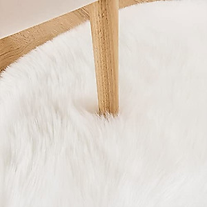Rainlin Ultra Soft Fluffy Faux Fur Sheepskin Rugs for Bedroom Living Room White Fuzzy Washable Home Decor Carpets Plush Shag Small Area Rugs,2x3 Feet