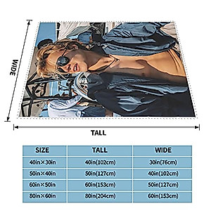 lofeeke Pompom Fringe Fleece Blanket Outer Banks JJ Flannel Throw Blankets for Couch & Bed 40"x30"