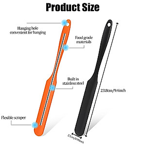 3pcs Jar Spatula, Silicone Jar Spatula Heat Resistant Kitchen Spatulas with Long Handle, Jam Spreader Cake Cream Butter Spatulas Mixing Batter Scraper for Jars Baking Cake Icing