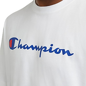 Champion mens Classic T-shirt, Classic Script T Shirt, White-y06794, X-Large US