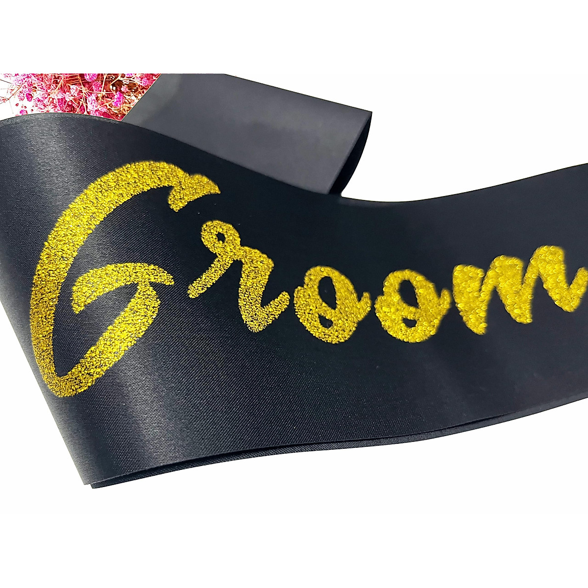 Ashaqshnglee Groom to Be Sash, Groom Sash Bachelor Party Funny Accessory for Future Groom Wedding Gift Idea from Bride to Be Black Gold