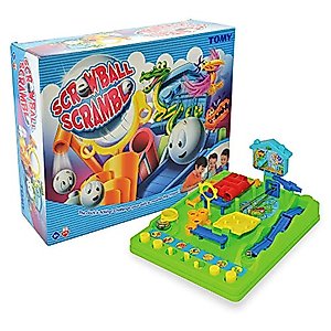 TOMY Games Screwball Scramble Marble Run Game for Kids - Timed Marble Maze Kids Games - Cooperative Board Games for Family Game Night - 1-4 Players - Ages 5 Years and Up