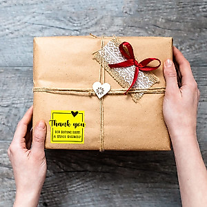 Yellow Thank You for Buying from a Small Business Stickers,Thank You Stickers,Bakeries Stickers,Handmade Stickers,Small Business Stickers, Envelopes Stickers, Gift Bags Packaging 500 PCS