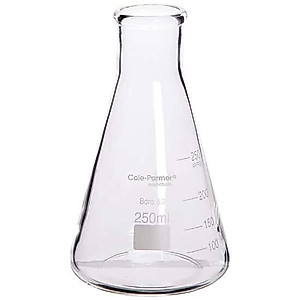 Cole-Parmer elements Erlenmeyer Flask, Glass, 250 mL, 12/pk