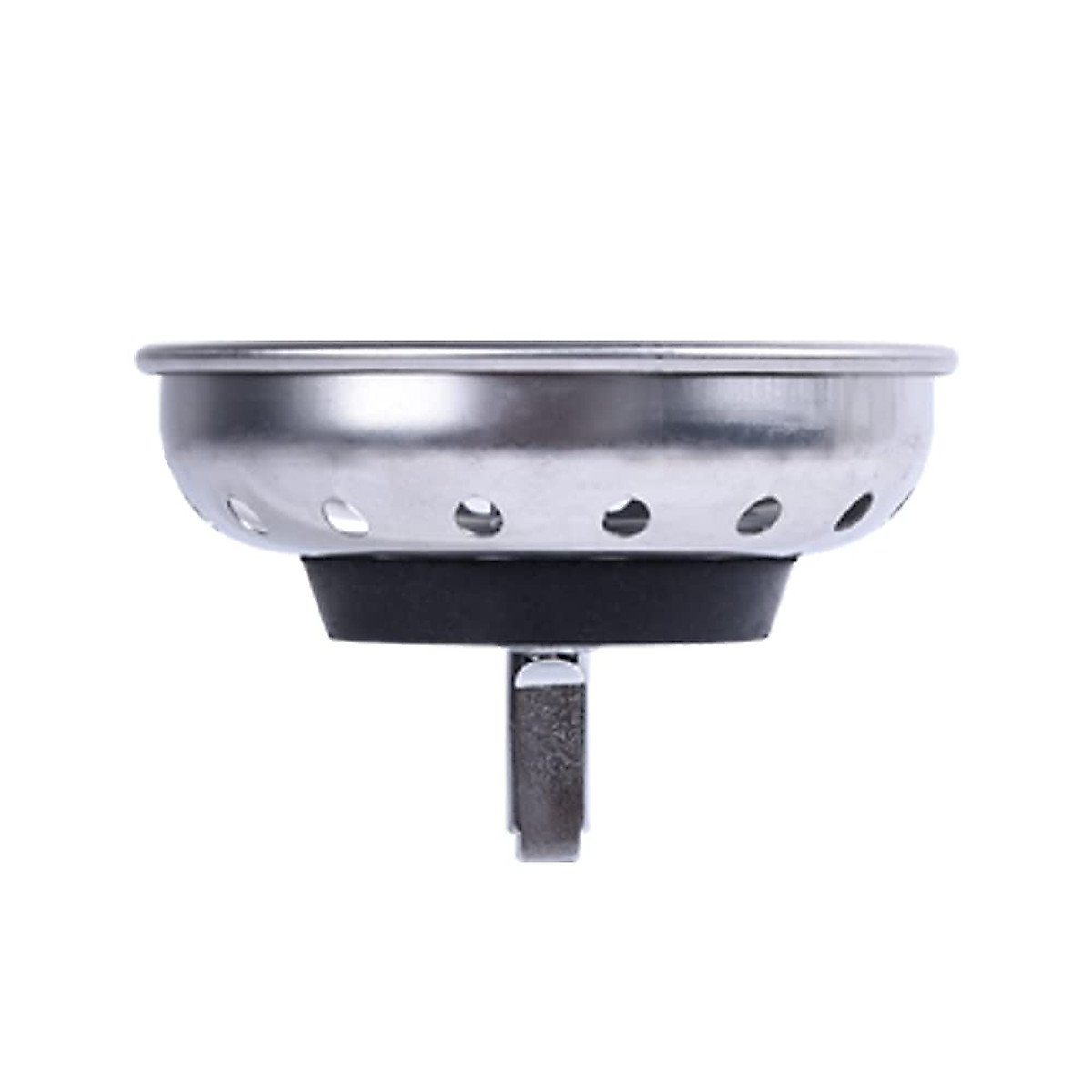 VARNAHOME Kitchen Drop-In Post Basket Strainer Replacement for US Standard Drains (3-1/2"), Premium 304 Stainless Steel Body W/Rubber Stopper 1 Pack