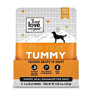 "I and love and you" Top That Tummy Wet Dog Food Pouch, Chicken Recipe In Gravy, 3 oz (Pack of 12)