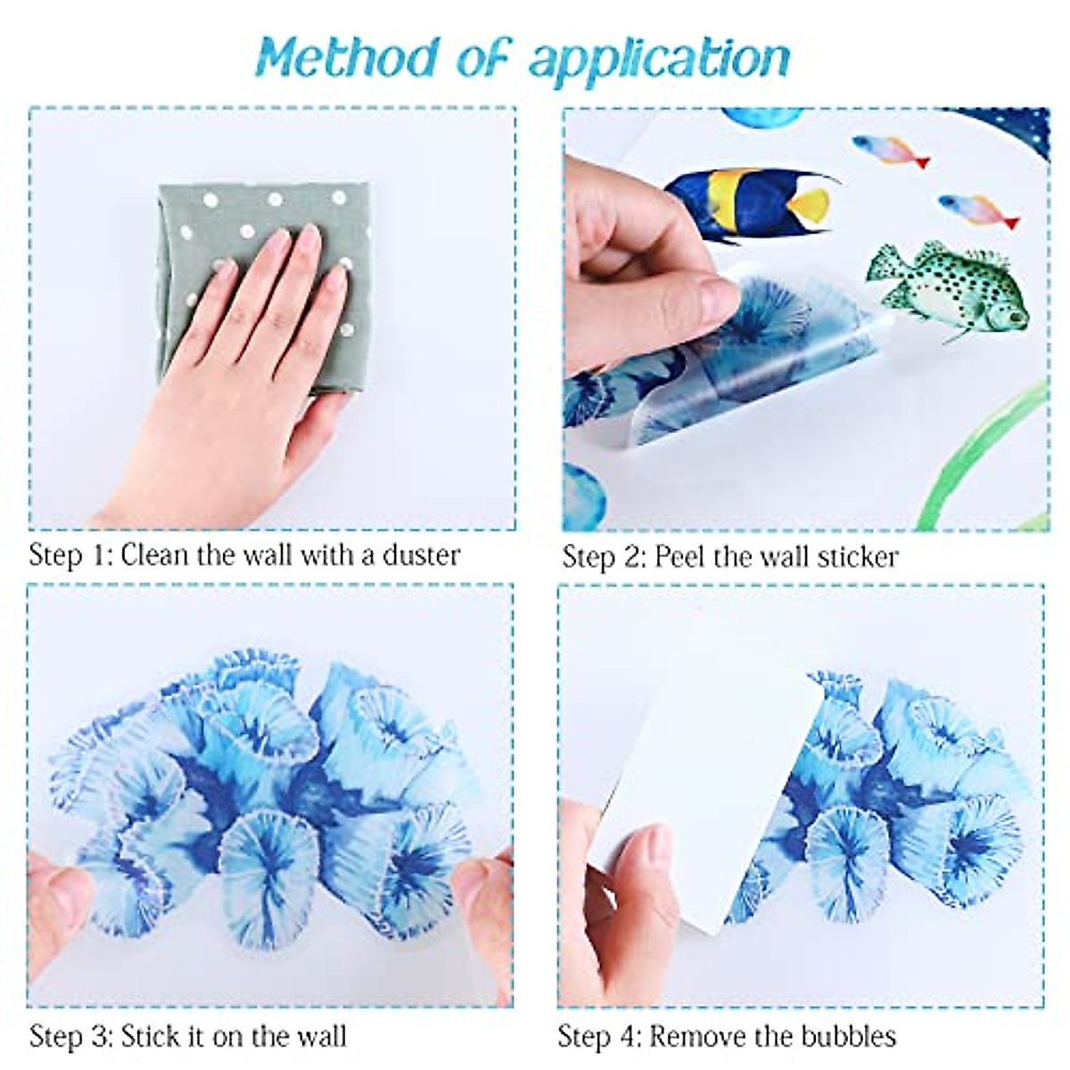 3 Pieces Large Watercolor Sharks Wall Decals Ocean Animal Peel and Stick Wall Sticker Under The Sea Marine Life Theme Decals Nursery Room Home Decor Boy Girl Kid Party Supply, 11.2 x 34.6 Inches