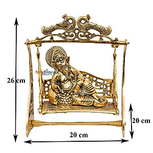 Ganesha Swing Statue/Ganpati Jhoola Murti for Home Pooja Gift/Idol Ganesha Ganpati for Home Decor/ Brrass Mangalkari Ganesha Statue Brrass Ganesha Statue Jhula