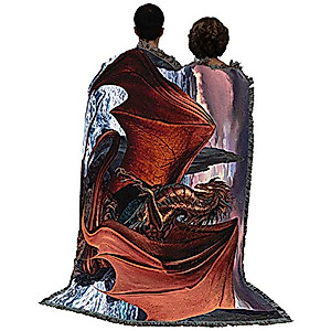 Pure Country Weavers Coppervein Blanket by Ruth Thompson - Gift Dragon Fantasy Tapestry Throw Woven from Cotton - Made in The USA (72x54)