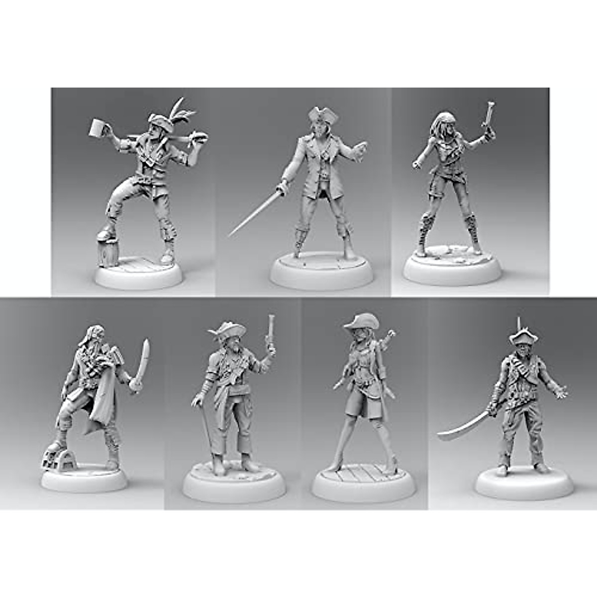 Minion Games MIGDM102 Dead Men Tell No Tales Miniatures Pack, 7 Miniatures, Ages 13+ Cooperative Pirate Strategy Game