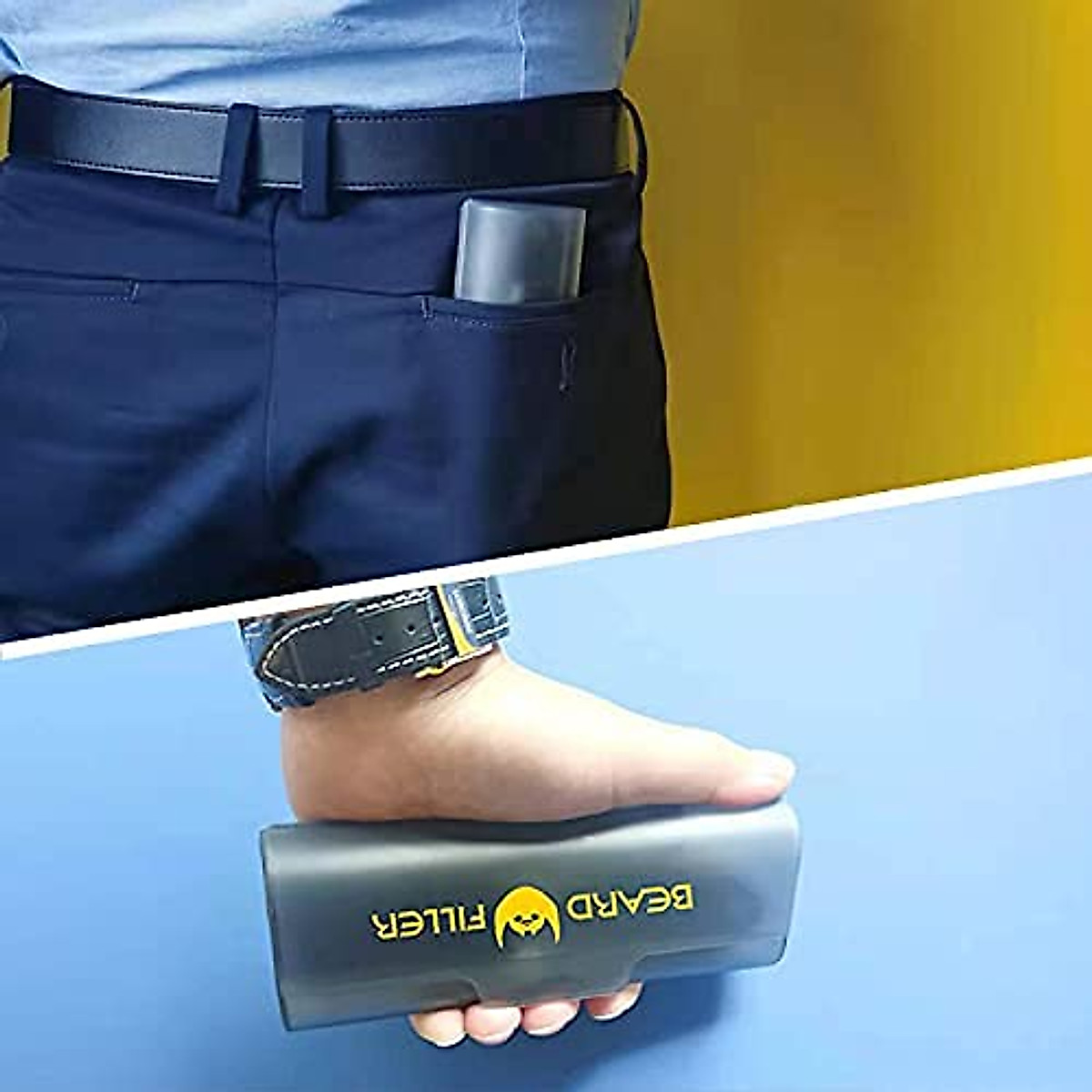 TIANWEI 2PCS Black Beard Pencil Filler for Men, Beard Filling Pen Kit - WaterProof, Long Lasting Coverage & Natural Looking -Easy Carry Plastic box-Beard Brush and Folding Comb Included