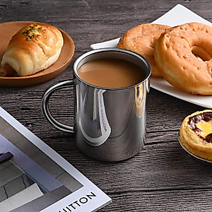 Bidponds 9.5oz / 280ml Double Walled Coffee Mug, Stainless Steel Tea Cups, Travel Camping Mugs