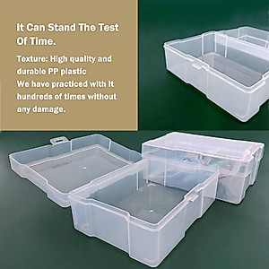 PCA Photo Case, 4" x 6" Photo Box Storage with Handle - 12 Inner Photo Keeper, Large Photo Organizer, Clear Plastic Craft Case for Photos Stickers Stamps Jigsaw Seeds