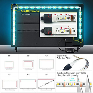 GIDERWEL Smart ZigBee 3.0 USB LED Strip Light RGBWW Kit Work with HUB Bridge TUYA Smart hub and Echo Plus for APP/Alexa Voice Control 6.56ft 5V RGB Cold Warm White RGBCCT Ambiance TV LightStrip Plus