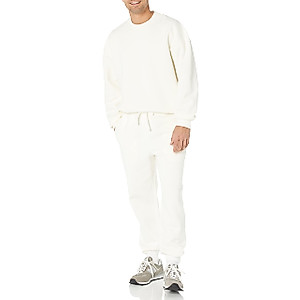 Amazon Essentials Men's Oversized-Fit Crewneck Sweatshirt (Available in Big & Tall), Eggshell White, Small