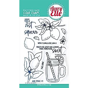 Avery Elle Clear Stamp Set 4"X6"-Be Zesty -AE2221