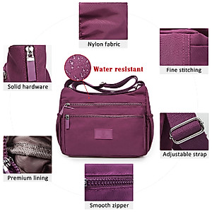 VOLGANIK ROCK Lightweight Crossbody Purses for Women Water Resistant Anti Theft Travel Bag for Women RFID Pocket Shoulder Bag for Women Medium Crossbody Bags