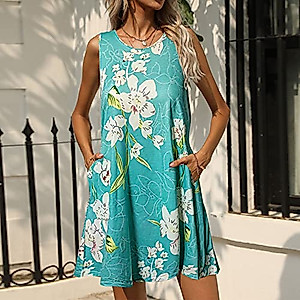 Cnebo Formal Dresses for Women 2023 Women's Summer Loose Tassel Sleeveless Printed Dress Black