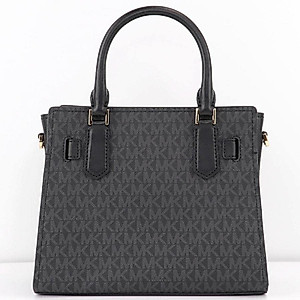 Michael Kors HAMILTON SMALL SATCHEL SHOULDER CROSSBODY BAG MK SIGNATURE (Black)