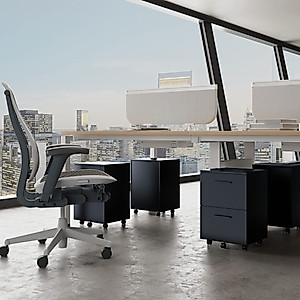 VICLLAX 2 Drawer Mobile Filing Cabinet, Vertical File Cabinet for Legal/Letter/A4 Files, Assembled Needed, Black