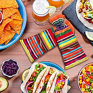 100 Pcs Mexican Fiesta Cellophane Treat Bags Party Favor Bag Cinco De Mayo Party Decorations, Mexican Candy Bags Fiesta Party Bags Goodie Gift Bag for Mexican Party Birthday, with 150 Red Twist Ties