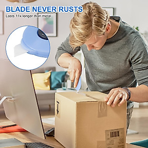 Mini Ceramic Box Cutter, 6pcs Package And Box Opener, Retractable Safety Cutters, Small Utility Knife Ceramic Blades with Keychain Hole