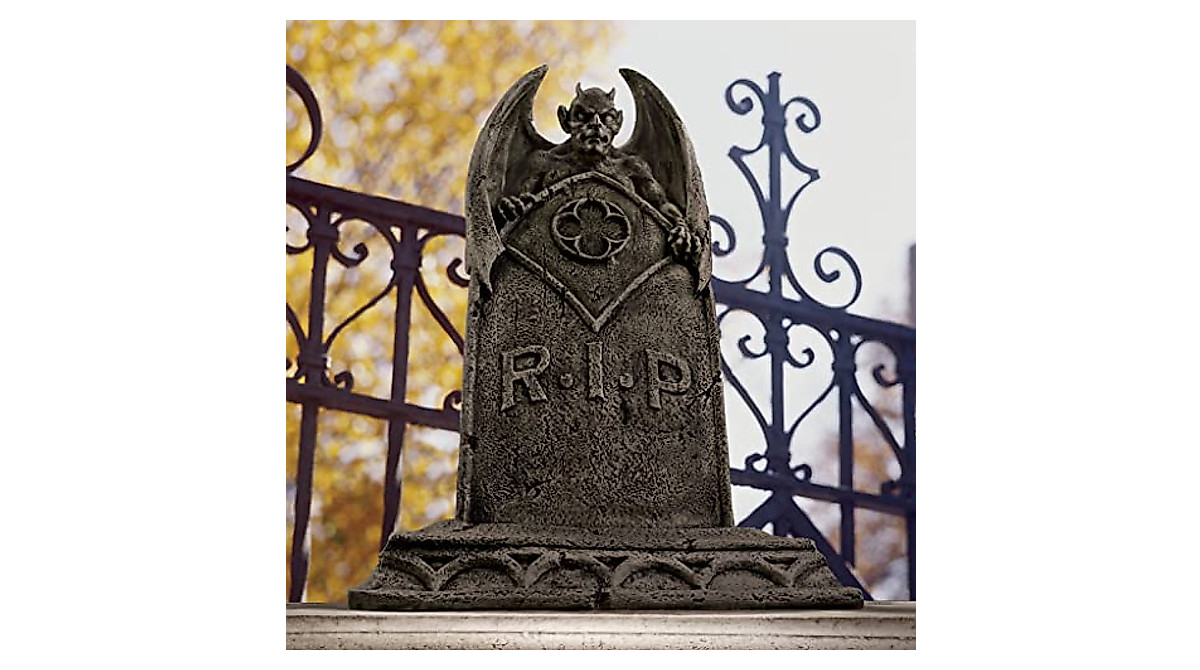 Gothic Vampire Demon Tombstone Decor for Halloween