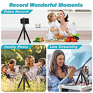 Aureday Cell Phone Tripod Stand, Flexible Travel Tripod with Remote and Mount,Small Cellphone Tripod for iPhone＆Android Phones,Cameras,Gopro,Webcam(Sponge)