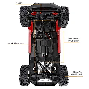 The perseids RC Rock Crawler RC Trucks 4x4 Pickup 1:16 Remote Control Car 2.4G Off-Road RC Crawler Semi Truck and Trailer All Terrain RTR Racing Vehicles Pickup with 2 Batteries (WPL C24)