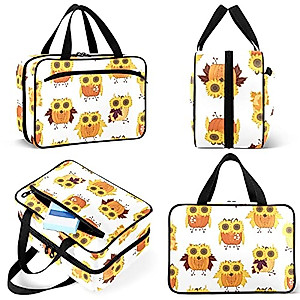 Naanle First Aid Bag Bird Owl Sunflower Empty Medium Medicine Storage Bag Emergency Treatment Medical Bags Travel Medicine Bag Pill Bottle Organizer for Vitamin Supplement
