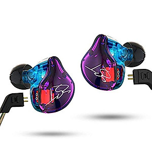 YINYOO Easy KZ ZST Colorful Hybrid Banlance Armature with Dynamic in-Ear Earphone 1BA+1DD HiFi Headset (Colorful ZST Nomic)