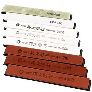 8-Packs Knife Sharpening Stones for RUIXIN Pro RX-008 Knife Sharpener Fixed-angle kit, Professional Whetstone Set Grindstone Polishing Stone with Base 180/400/800/1500/2000/3000/6000/10000 Grit