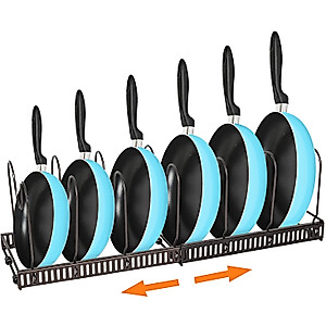 MDHAND Pots and Pans Organizer for Cabinet, Pot Rack with 2 DIY Methods, Adjustable Pan Organizer Rack for Cabinet, Pot Organizer for Kitchen Organization & Storage, Pot Lid Organizer