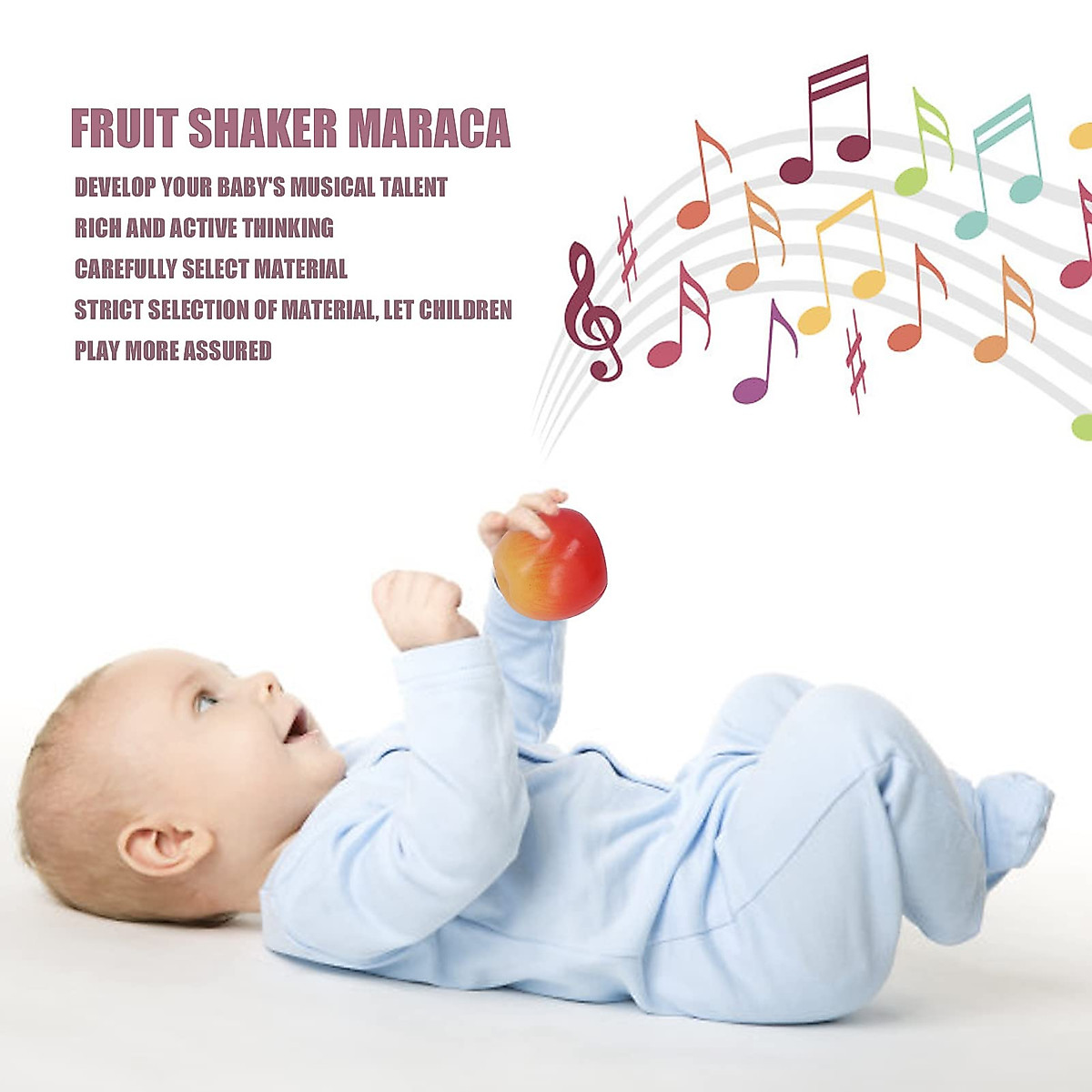 Fruit Shaker Learning Resource Plastic Percussion Shapes Fruit Shaker Set for 6+ Months Apples, Lemons, Bananas, Strawberries, Mangoes() for Child Toys Music Learning Classroom