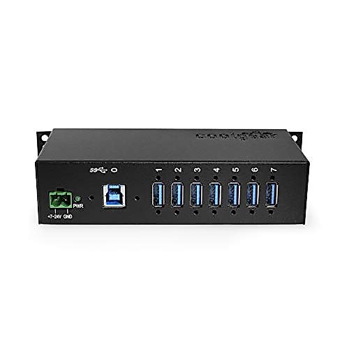 Coolgear 7 Port USB 3.2 Gen 1 Hub w/Surge Protection & Screw-Locking Ports