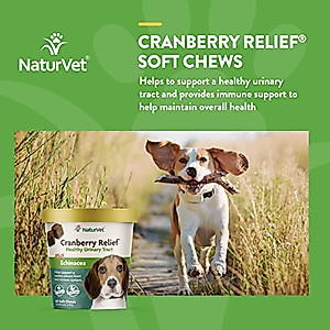 NaturVet – Cranberry Relief Plus Echinacea – Helps Support a Healthy Urinary Tract & Immune System – 60 Soft Chews