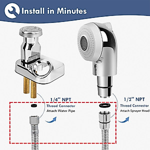 LukLoy 𝟏/𝟐" to 𝟏/𝟒" Nut Stainless Steel Shampoo Bowl Hose for Professional Salon Shampoo Bowl Faucet and Sprayer Head, Sprayer Head Not Included