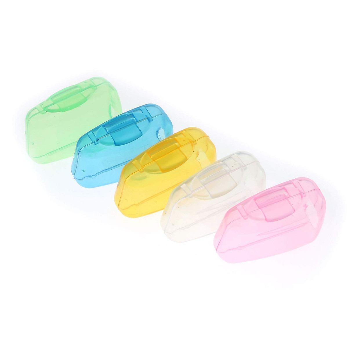 Tegg Toothbrush Cap Box 20PCS 5 Colours Travel Toothbrush Head Cover Case Hike Camping Brush Cleaner Protecter Holder for Family Home Office and Outdoor