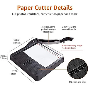 Amazon Basics Paper Trimmer - 15-Inch Blade, 10 Sheet Capacity