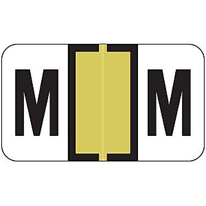 Doctor Stuff - File Folder Labels, Alphabet Letter M, Jeter 2800 - JEAM Series Compatible Alpha Stickers, Gold, 15/16" x 1-5/8", 500/Roll