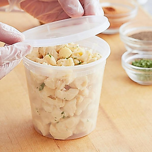 X PACK 32 oz [240 set] Reusable Deli Containers with Lids -Durable Food Storage Containers, Airtight Seal | BPA Free | Stackable | Leakproof | Microwave/Dishwasher/Freezer Safe