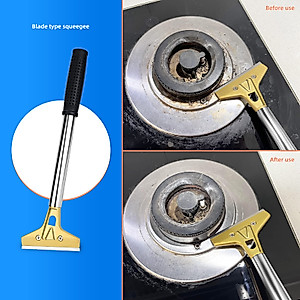 EHDIS Razor Blade Scraper, 1.5'' and 4'' Glass Scraper Tool, Floor Adhesive Remover Scraper with Metal Razor Blades, Paint Scraper Ideal for Cleaning Stove Top, Windows, Glass, Tiles, Wall, Labels